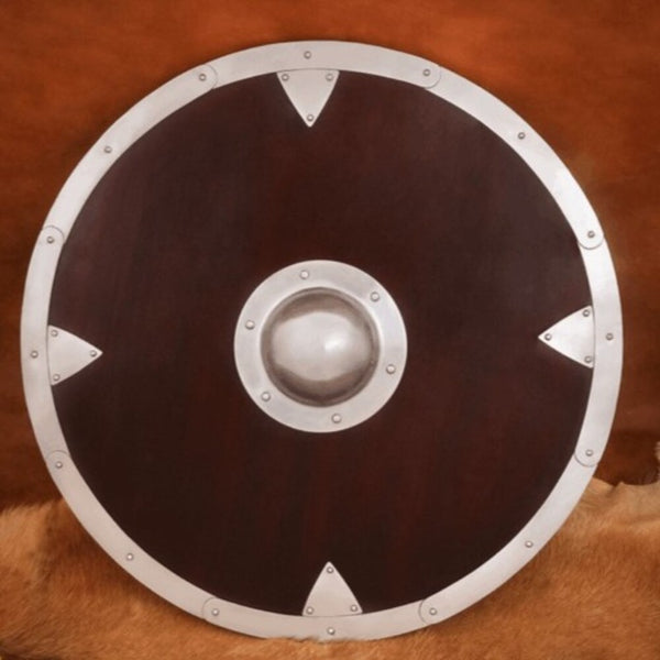 Dark Iron-Rim Round Viking Shield