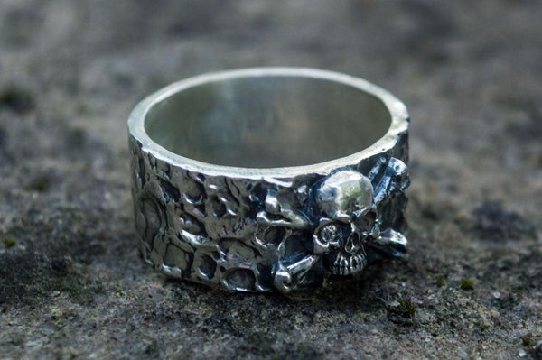Ring with Jolly Roger Symbol Sterling Silver Unique Ring
