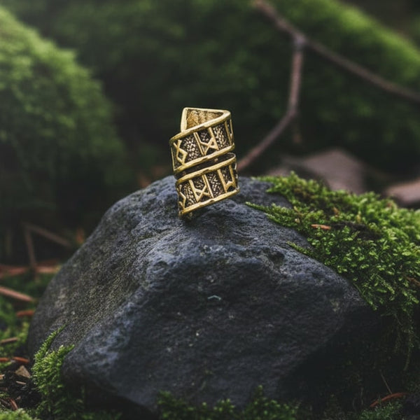 Viking Rune Spiral Wrap Beard Beads